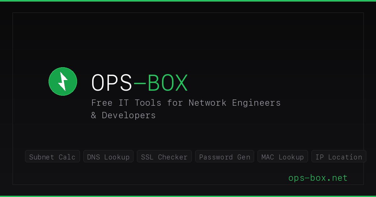 Subnet Calculator — VLSM, IP Range, CIDR Calculator | OPS-BOX